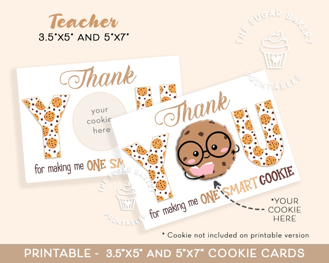 Thank You for Making Me ONE Smart Cookie Card, Teacher Appreciation ...