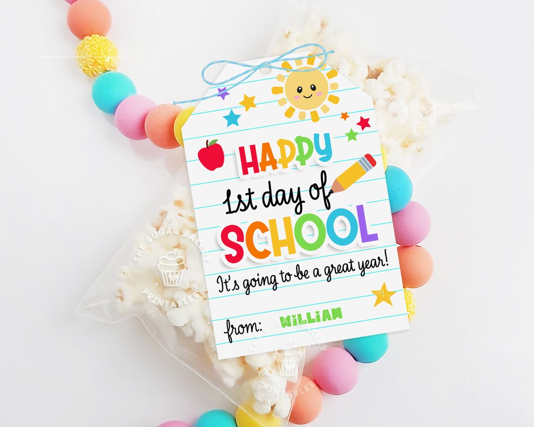 First Day of School Tags EDITABLE, Welcome BACK to SCHOOL Tags, Happy ...