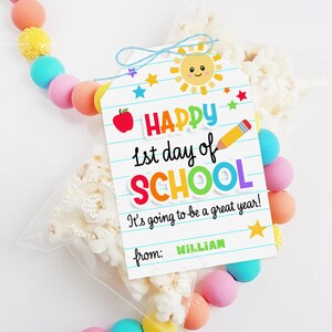First Day of School Tags EDITABLE, Welcome BACK to SCHOOL Tags, Happy ...