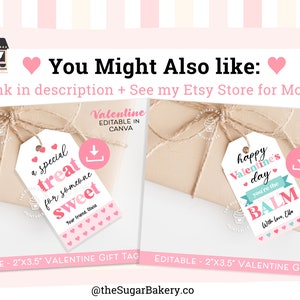 Editable Valentine Gift Tag, How Sweet It is to WORK With You Tag ...