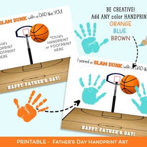 Basketball Handprint Art Craft for Fathers Day, Slam Dunk BASKETBALL ...