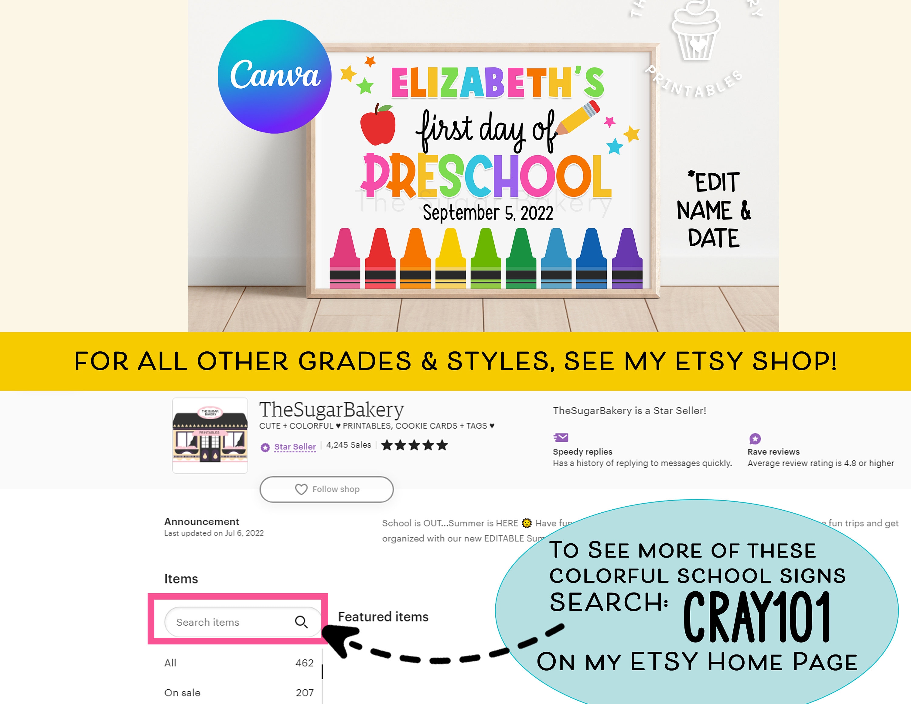 First Day of 2nd Grade School Sign Printable EDITABLE Back to School ...