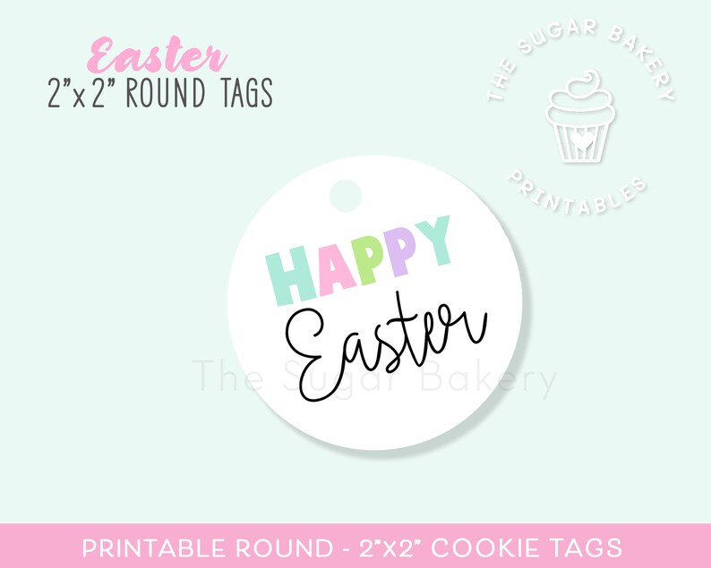 Happy Easter Cookie TAGS Printable Easter Cookie Tag - Etsy