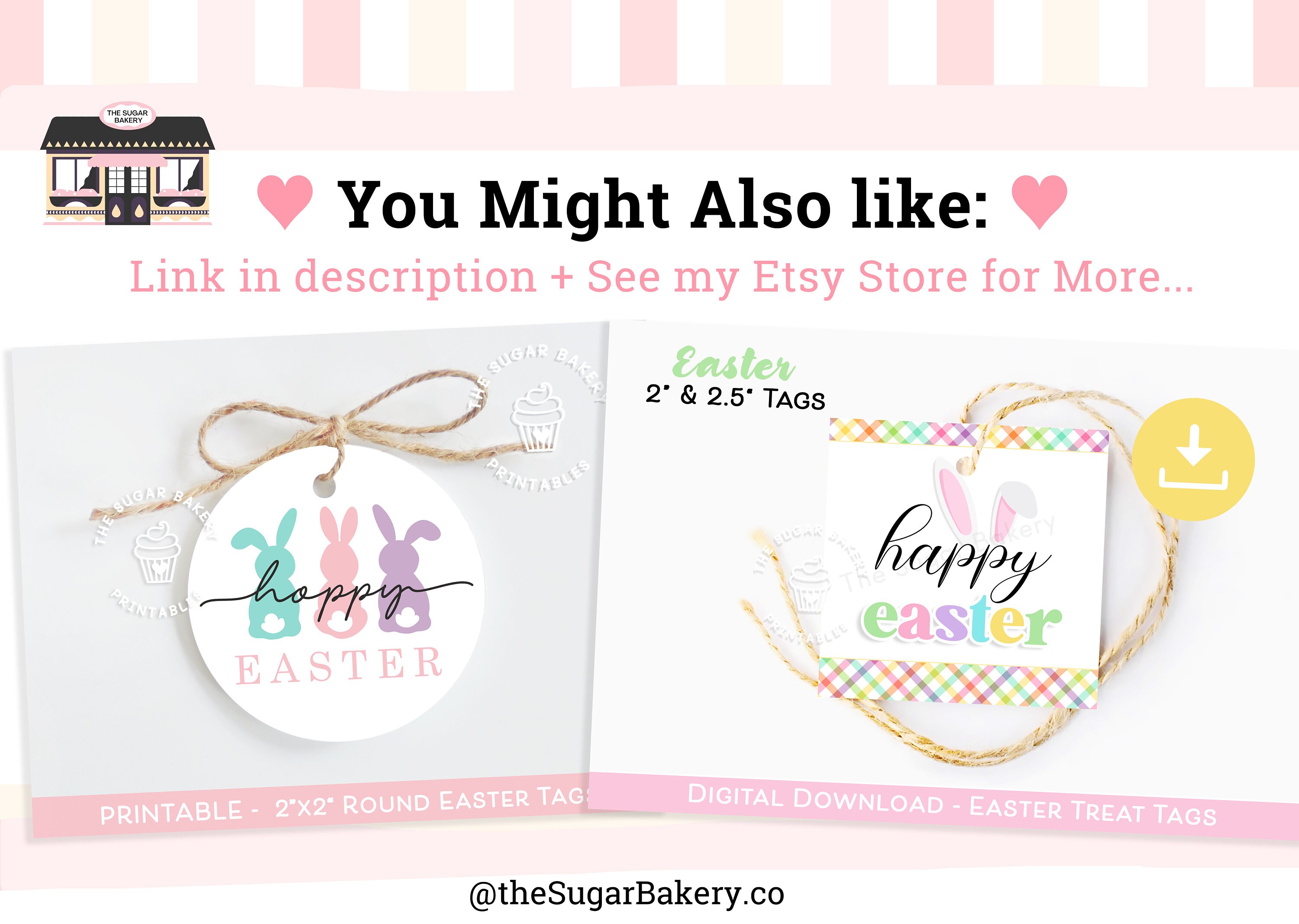 Happy Easter Cookie TAGS, Round Easter Tags, HAPPY EASTER Plaid Rainbow ...