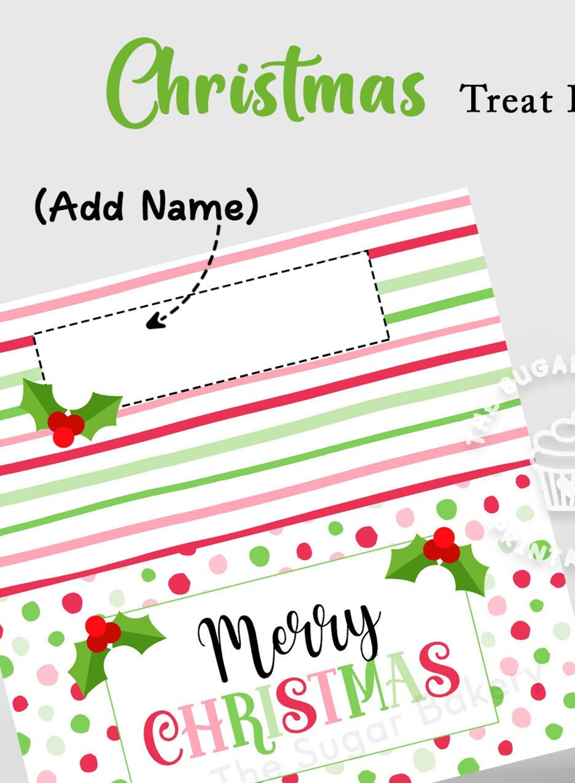 Merry Christmas Santa Cookie Bag Topper, Christmas Treat Bag Toppers ...