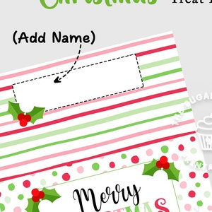 Merry Christmas Santa Cookie Bag Topper, Christmas Treat Bag Toppers ...