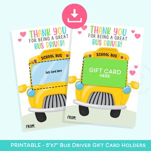BUS DRIVER GIFT Card Holder, Thank You for Being a Great School Bus ...