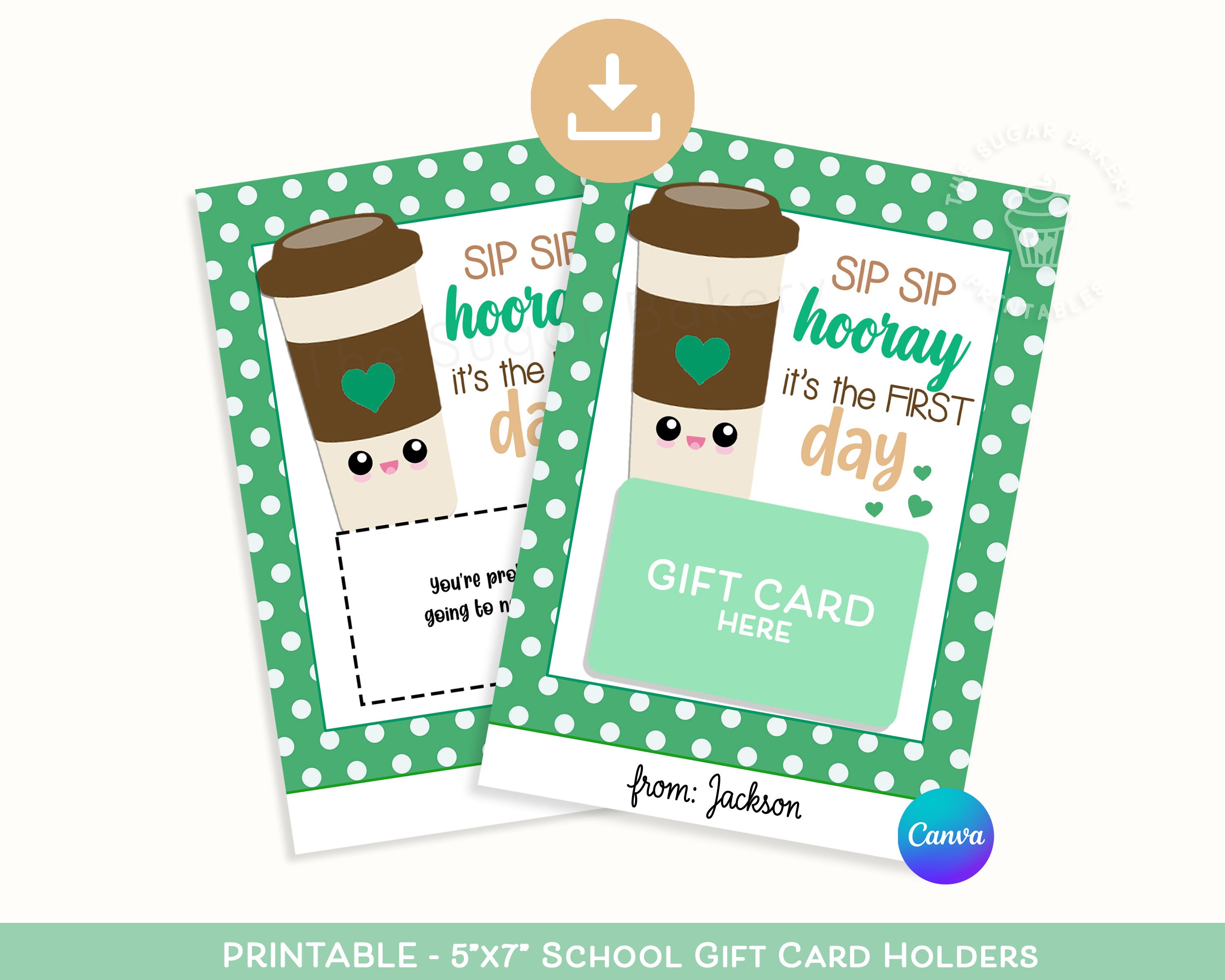 PRINTABLE Back to School Coffee Teacher Gift Card Holder, Editable ...