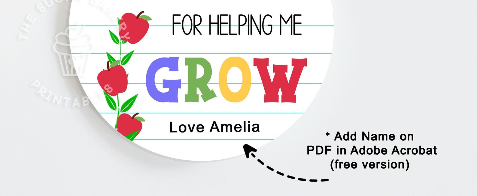 Teacher Appreciation Tags, Thank You for Helping Me Grow Teacher Tags ...