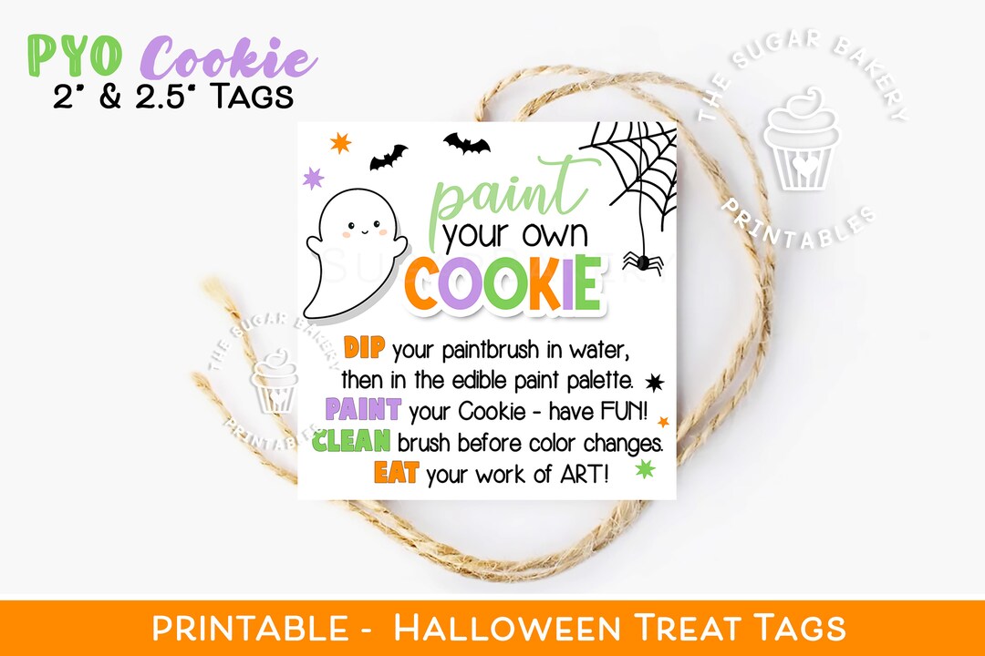 PYO Cookie Kit Tags PYO Halloween Cookies Paint Your Own - Etsy