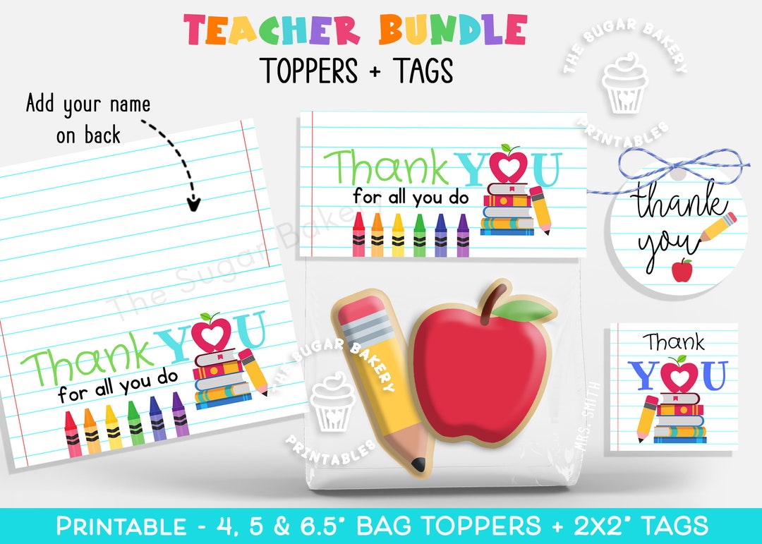Teacher Appreciation Gift BUNDLE Thank You Teacher Treat Bag - Etsy