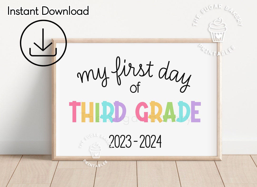 Back to School Sign First Day of 3rd GRADE Sign 3rd Grade - Etsy