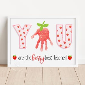 Teacher Berry Handprint Craft Printable Strawberry HANDPRINT Art for ...