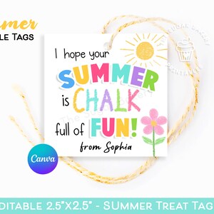 End of the School Year CHALK TAGS, I Hope Your Summer is Chalk Full of ...