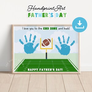 Fathers Day Handprint Art, FOOTBALL Handprint Craft, Fathers Day ...