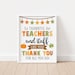 So THANKFUL for Teachers and Staff Sign, Autumn Fall Teacher ...