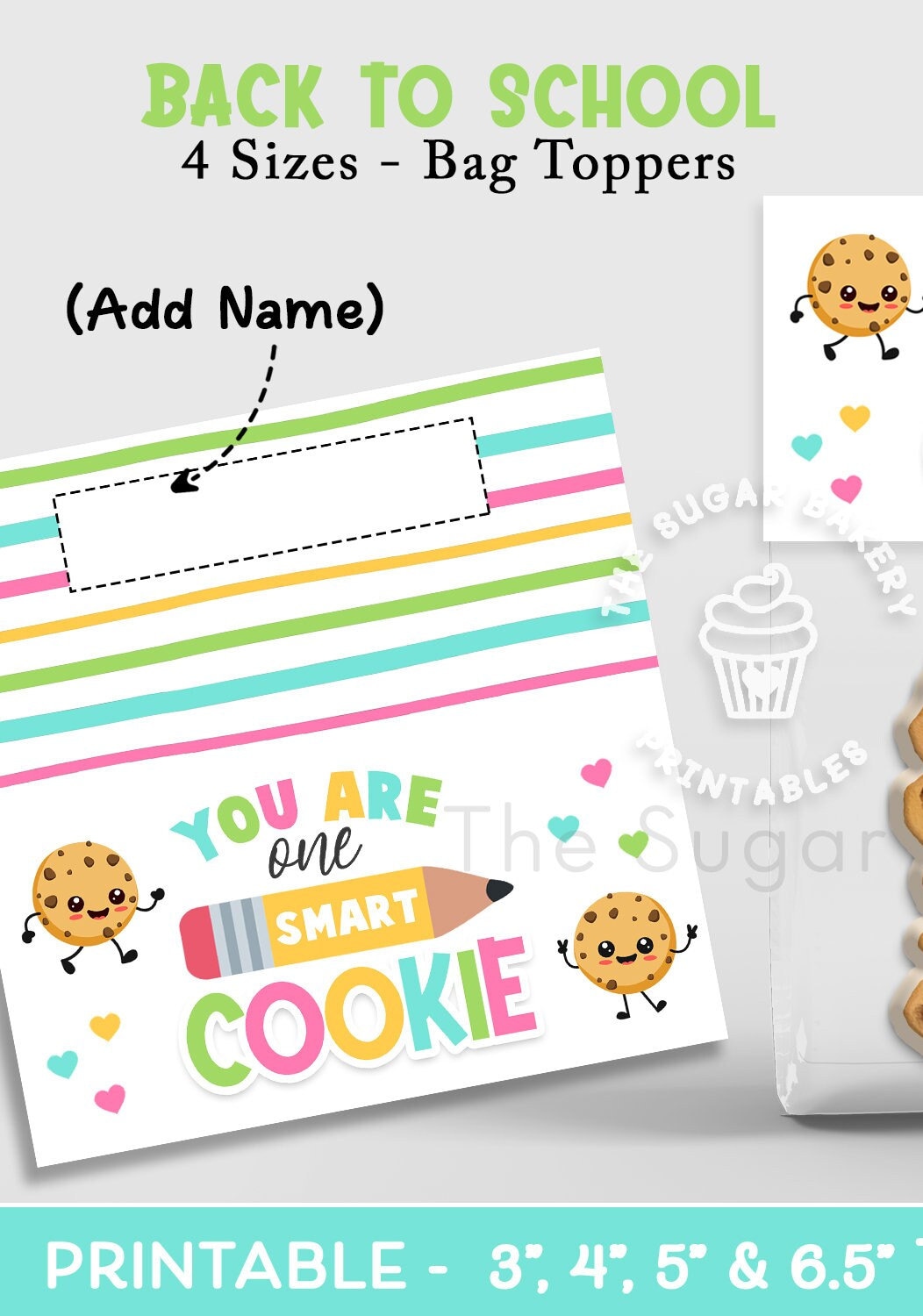 You Are One Smart Cookie Bag Topper, Back to School TREAT Bag TOPPER ...