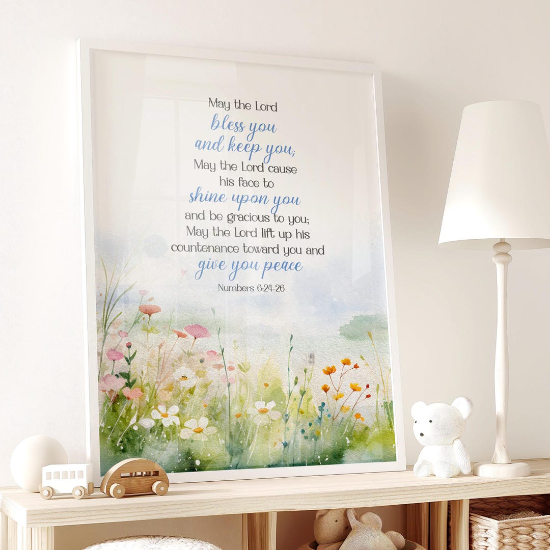 Printable Christian Wall Art, May the Lord Bless You and Keep You ...