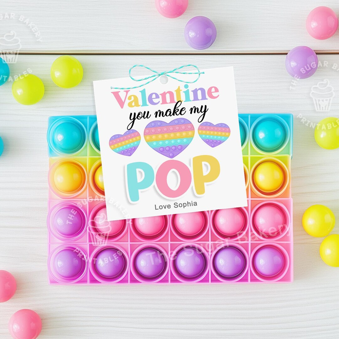 You Make My Heart POP Tag, POPPIN' Valentines Tag, Valentine Tag ...