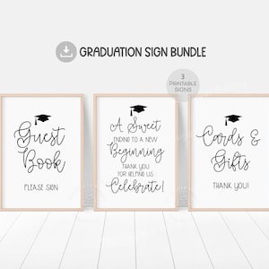 Graduation Party Table Sign Bundle DOWNLOAD 3 Printable Graduation ...