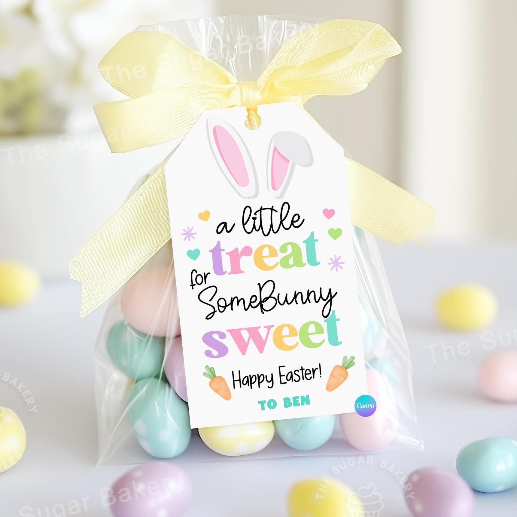 Printable Easter Gift Tag, Easter Bunny SWEET Treat Tag Classroom Tags ...
