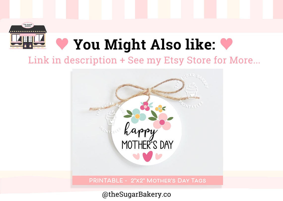 Happy Mother's Day Tag, Editable Mothers Day Gift Tags, Floral MOTHER'S ...