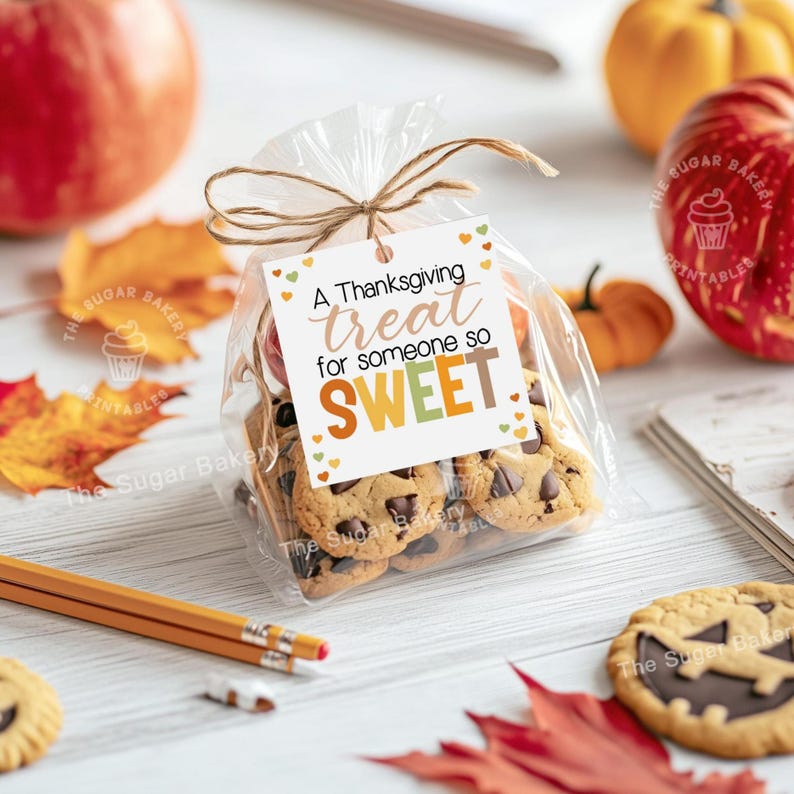 Thanksgiving TREAT for Someone SWEET, Fall Cookie TAGS, Printable ...