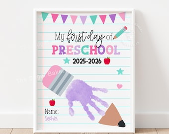 First Day of Preschool Printable | Back to School Handprint Art ...