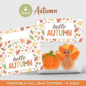 Autumn and Fall Treat Bag Topper, Fall Cookie Bag Toppers, Printable ...