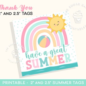 Have a Great SUMMER Printable Tag, End of Year Student Gift Tag, Beach ...