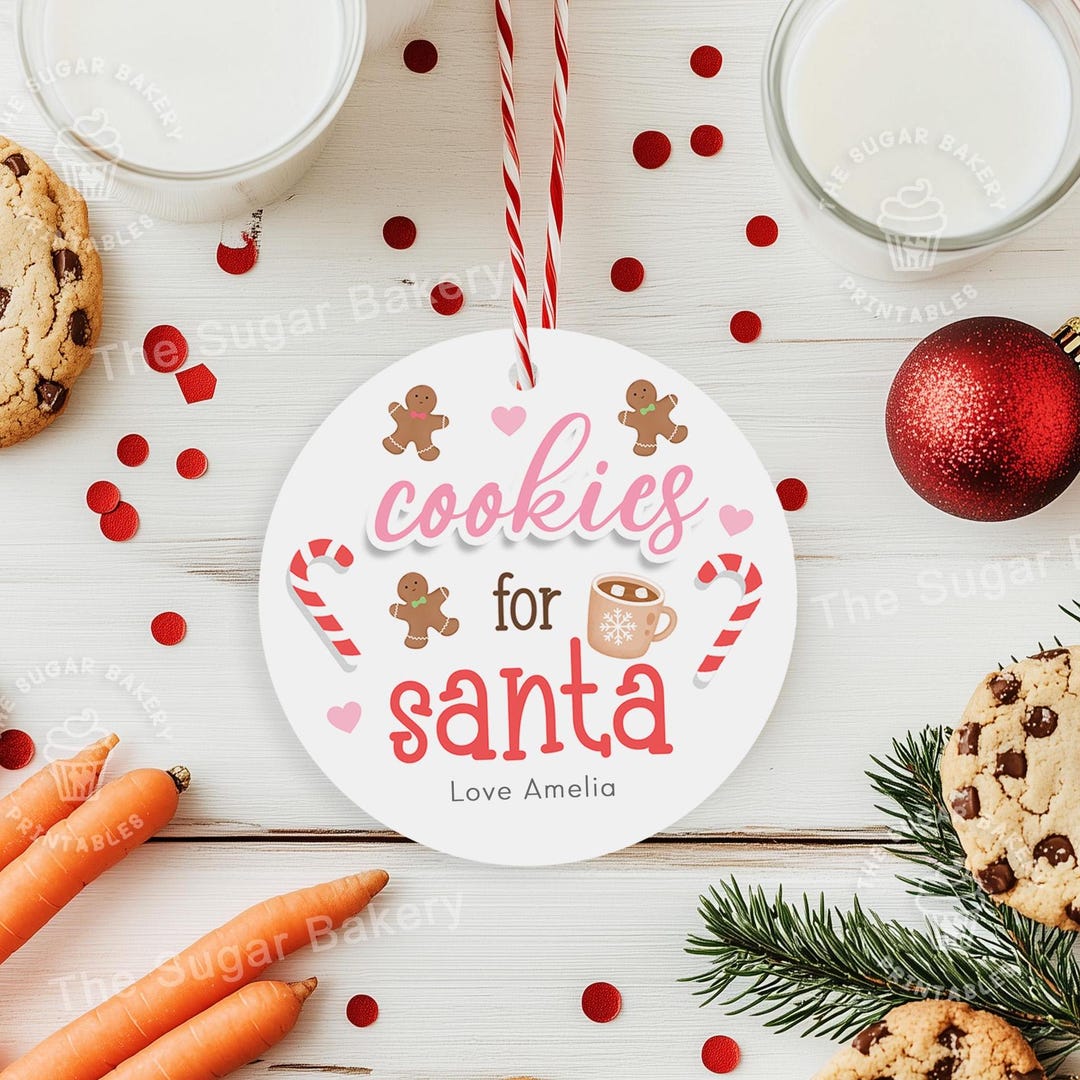 COOKIES for SANTA Cookie Tag, Printable Christmas Cookie Classroom ...