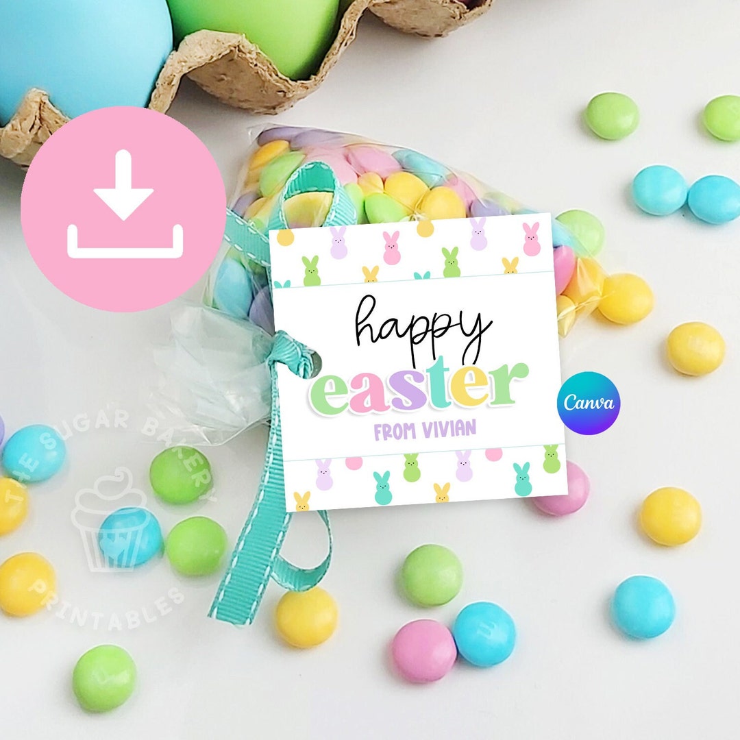 Easter Tags Printable, Happy Easter Tag, Easter PEEPS Tag, Easter Gift ...