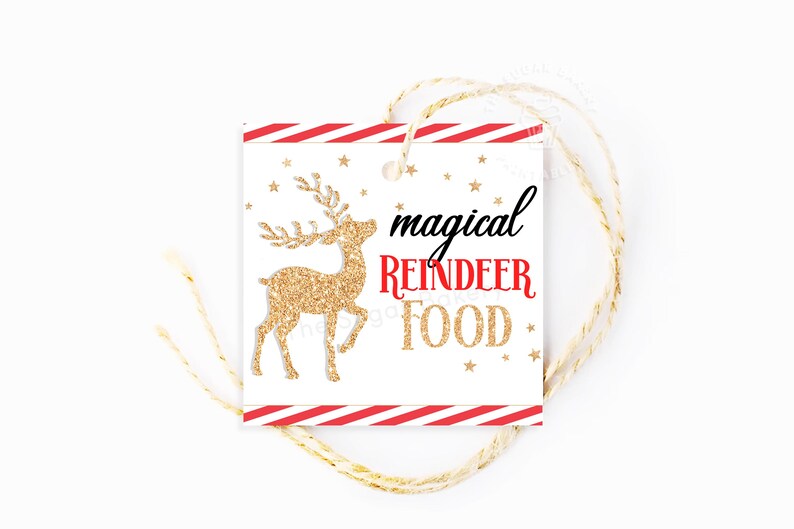 Printable Magic Reindeer Food Label Tag, Christmas Gift Tag, Reindeer ...