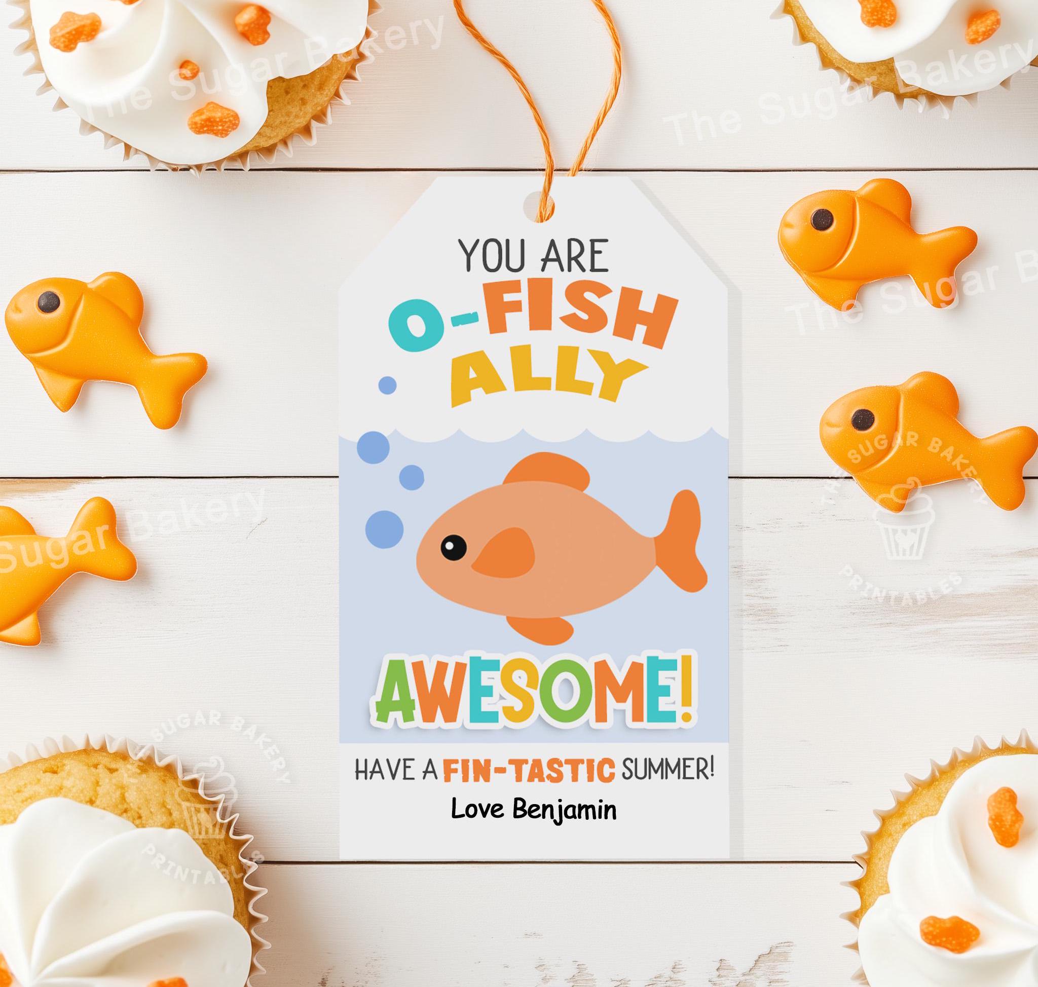 Goldfish Treat TAGS, End of School Year Gifts, Student Gift Tags ...