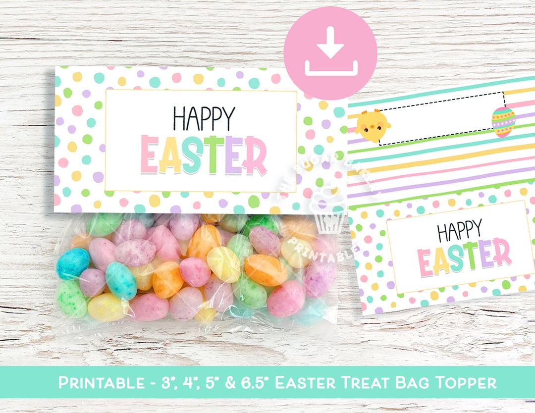 Easter Treat Bag Topper, Easter Cookie Bag TOPPERS, Treat Bag Topper ...