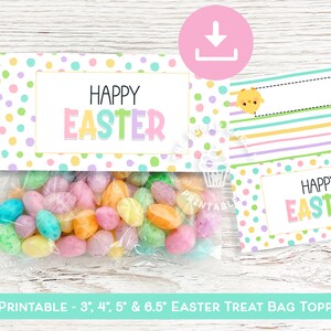 Easter Treat Bag Topper, Easter Cookie Bag TOPPERS, Treat Bag Topper ...