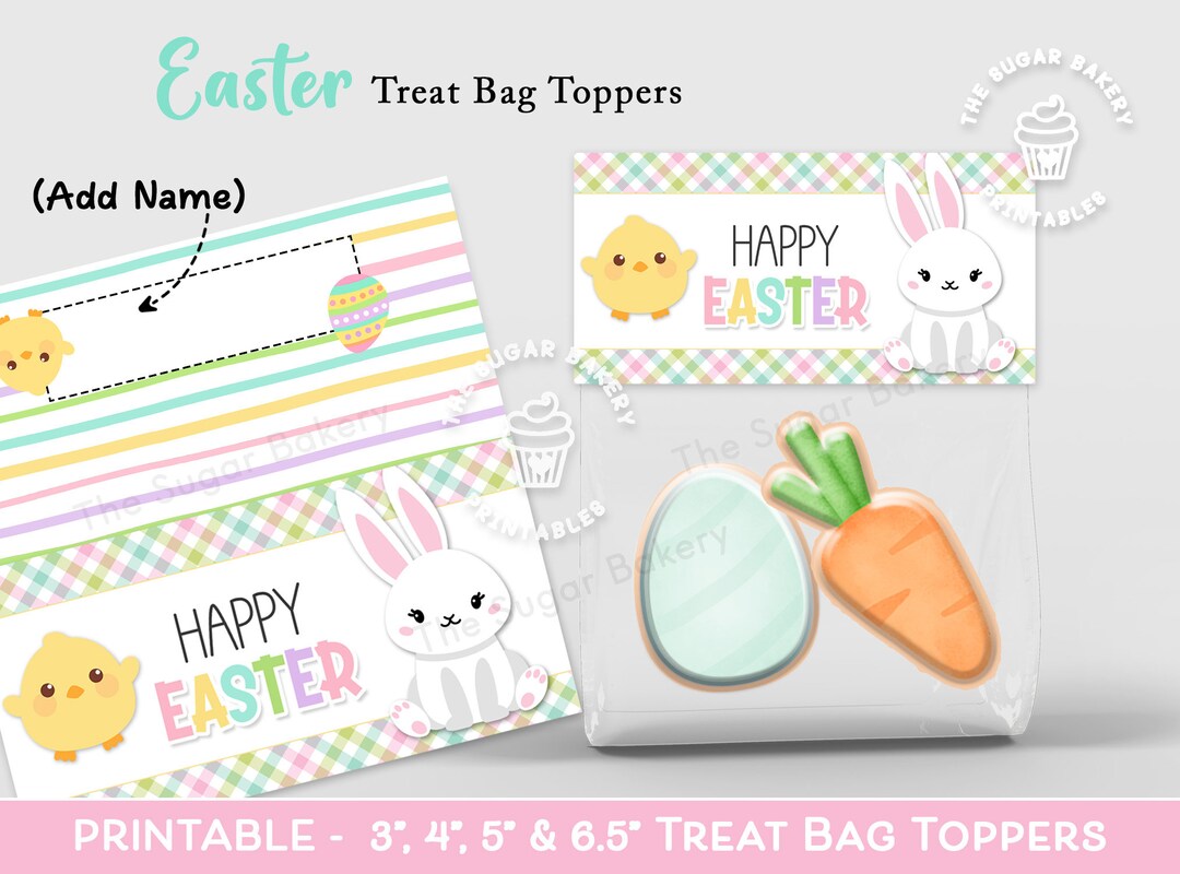Easter Treat Bag Topper, Easter Cookie Bag TOPPERS, Easter Classroom ...