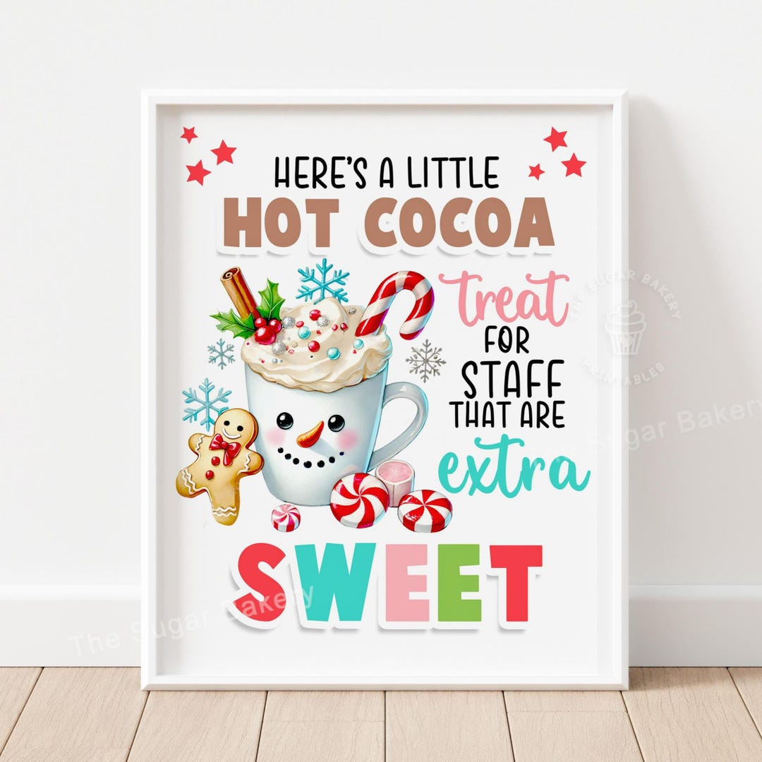 Printable Staff Hot Chocolate Sign Employee Staff Appreciation Hot ...