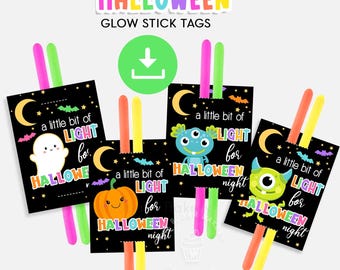 Glow Stick Tag, A Little Bit of Light for Halloween Night, Printable ...