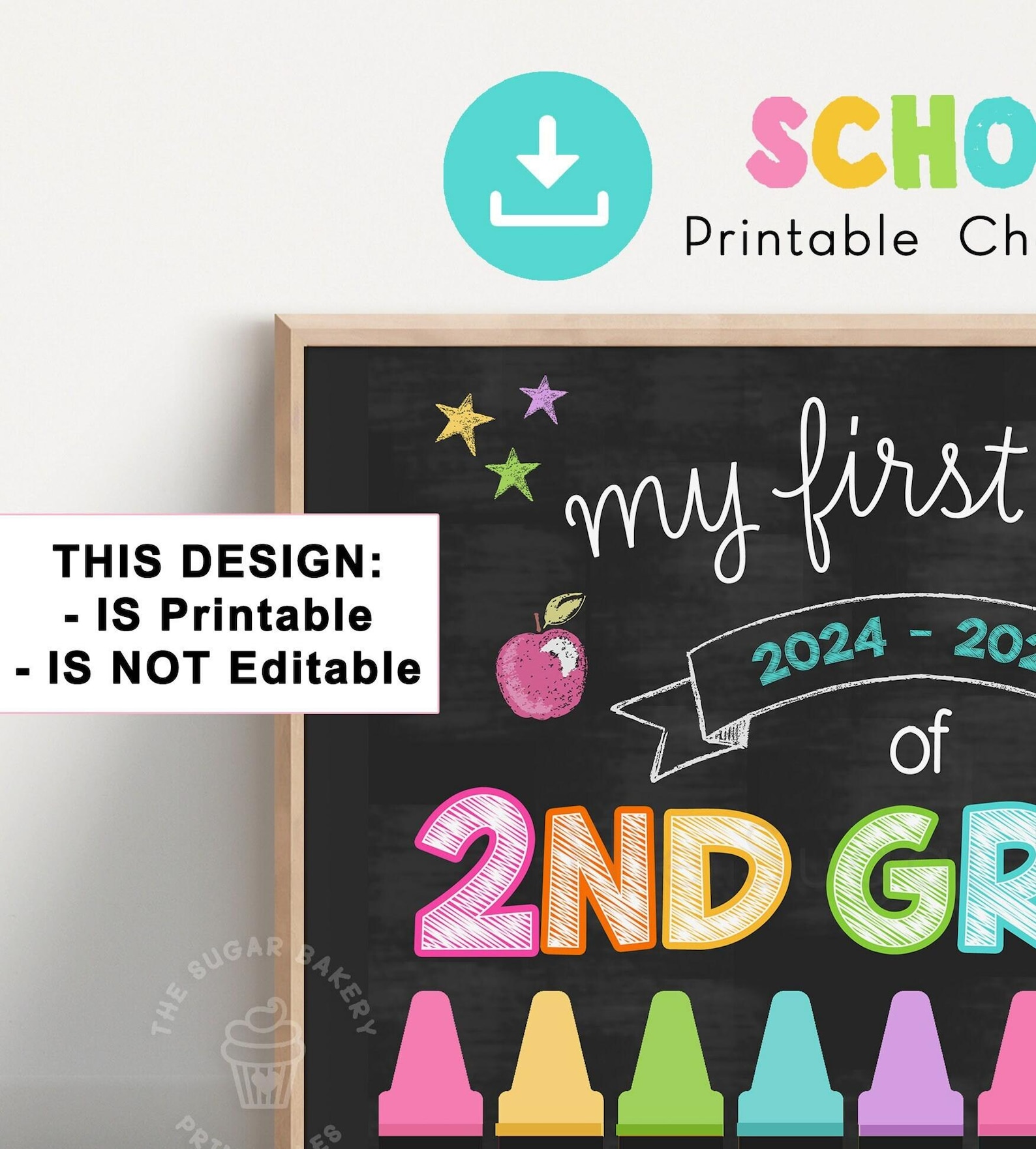 FIRST Day of 2nd GRADE Sign Printable 2nd Grade School Sign 2nd Grade ...