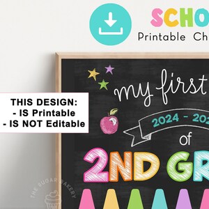 FIRST Day of 2nd GRADE Sign Printable 2nd Grade School Sign 2nd Grade ...