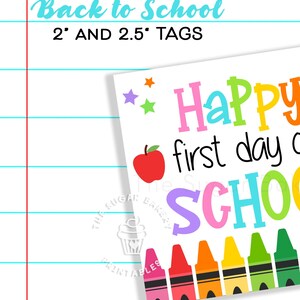 Happy First Day of School TAGS, BACK to SCHOOL Gift Tags, 1st Day of ...