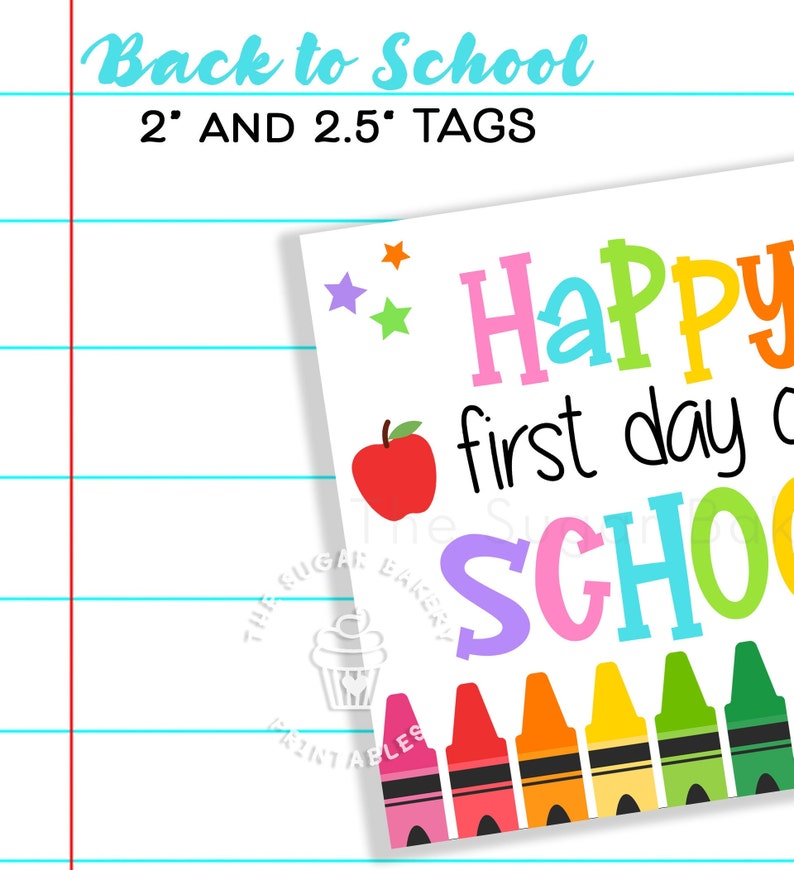 Happy First Day of School TAGS BACK to SCHOOL Gift Tags 1st - Etsy