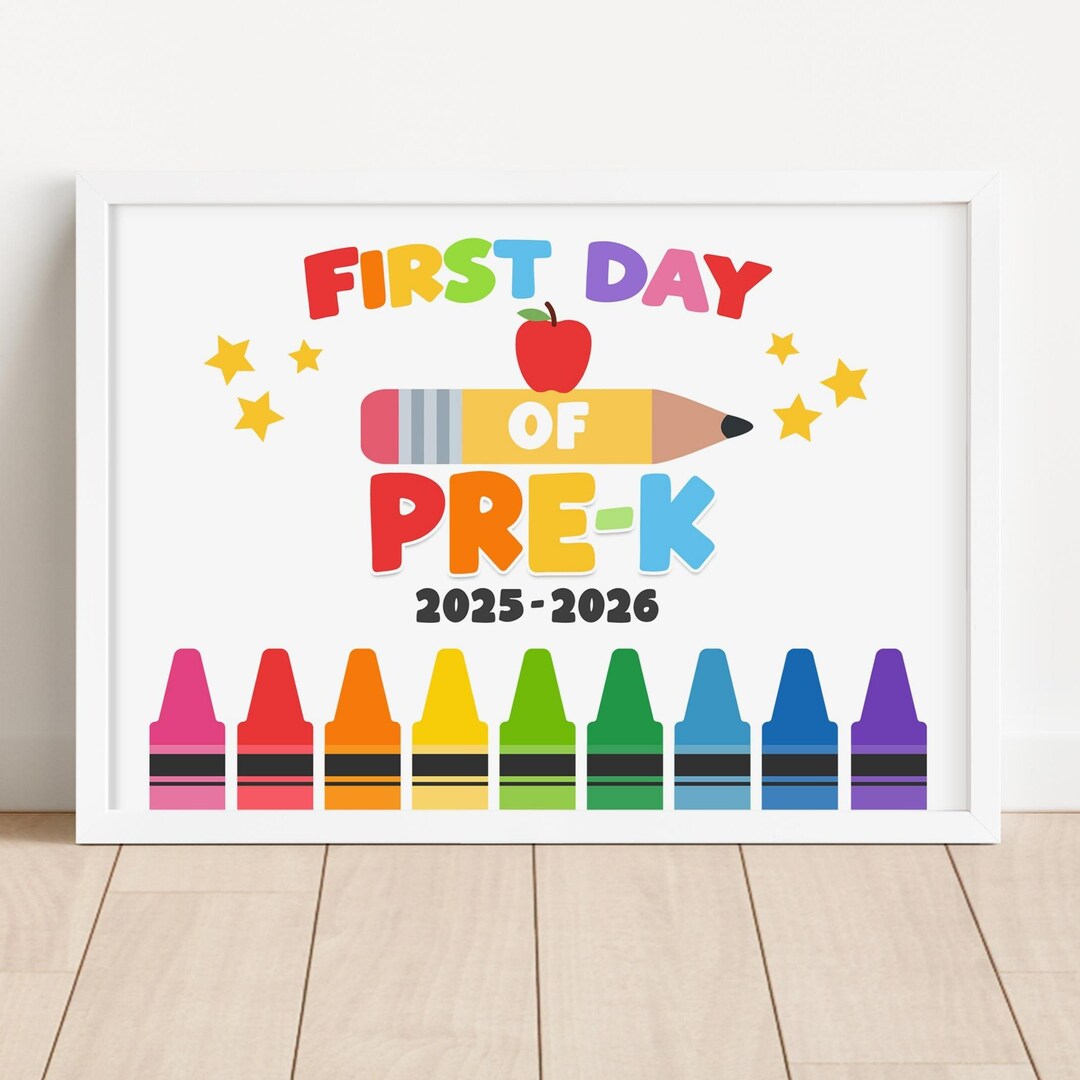First Day of PREK School SIGN, Printable PRE-K Sign, 1st Day of Prek ...