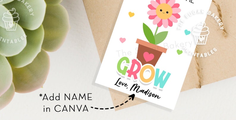 Teacher Appreciation Gift Tag, Thank You for Helping Me GROW, Editable ...