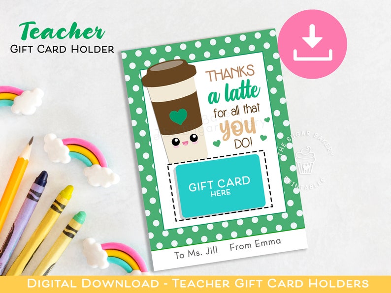 Teacher Gift Card Holder BUNDLE, Teacher Appreciation Gift Card ...