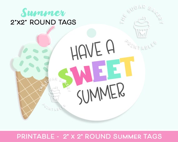 Have a Sweet Summer Tag Ice Cream Cookie Treat Tag TEACHER - Etsy