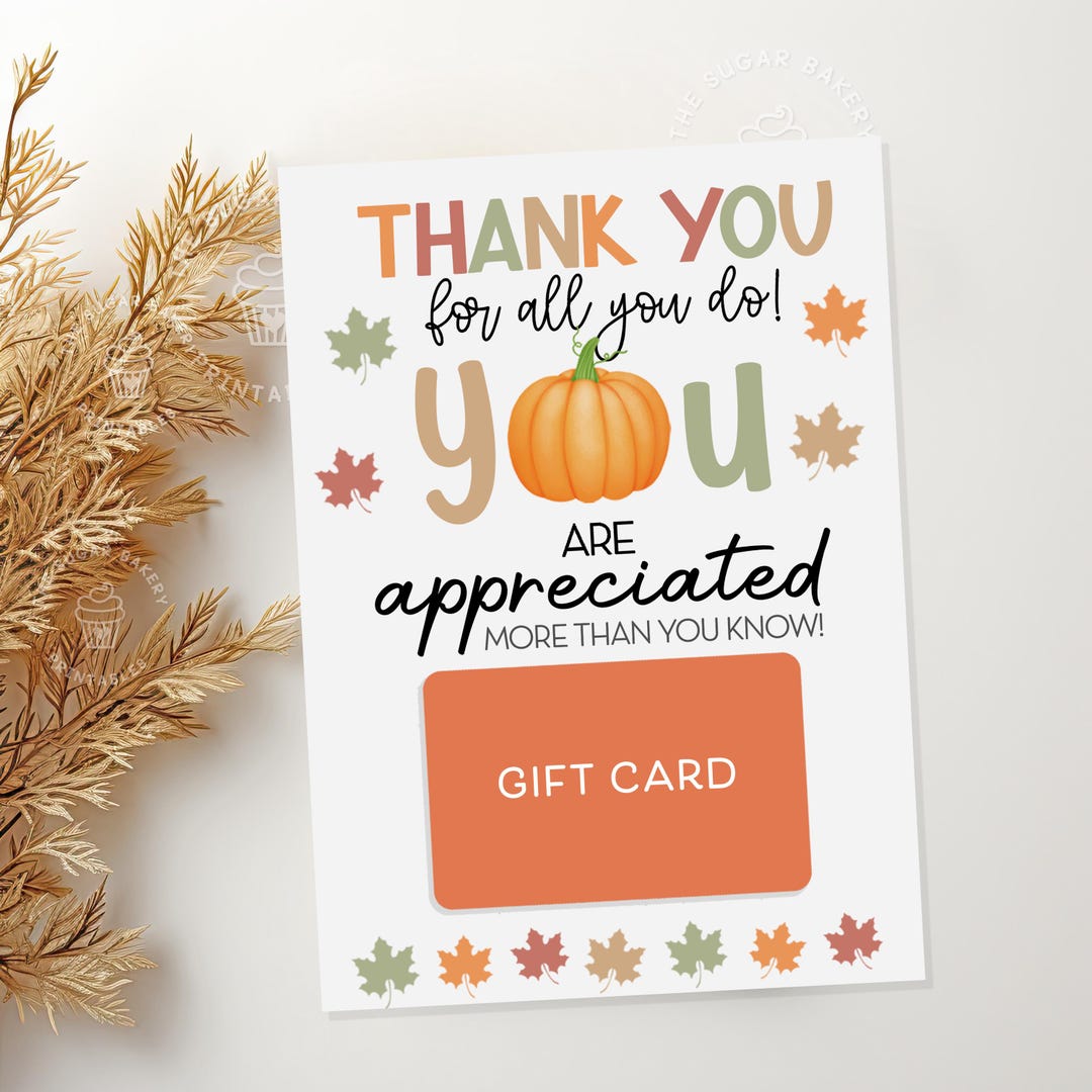 Fall Gift Card Holder for Teacher, Thanksgiving Teacher Gift Autumn ...