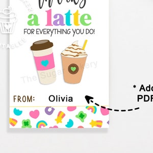Printable St Patricks Day Teacher Gift Tags, Thanks a LATTE Lucky ...