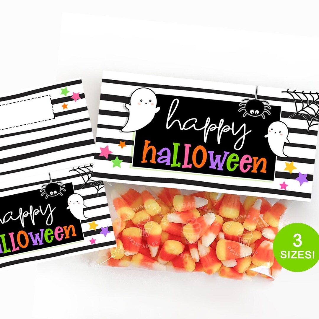 Halloween TREAT Bag TOPPER, Halloween Treat Bags for Kids, Printable ...